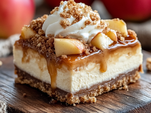Caramel Apple Cheesecake, Graham Cracker Crust - Sweet Saturday