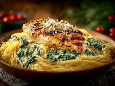 Pontchartrain Chicken, Angel Hair Pasta