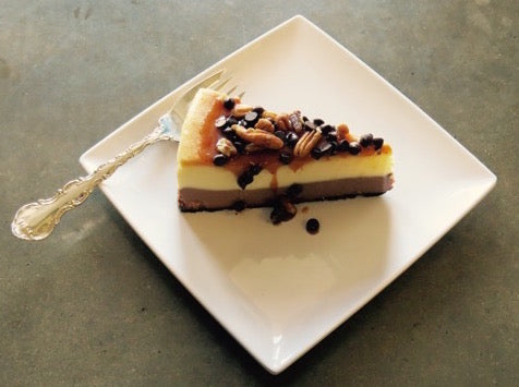 Turtle Praline Chocolate Chip Cheesecake